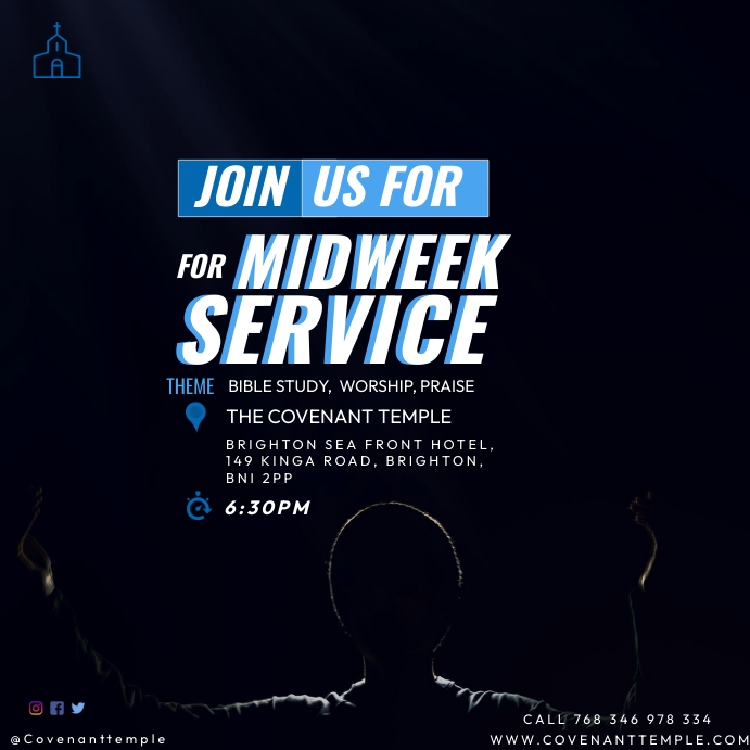 Midweek service Template | PosterMyWall
