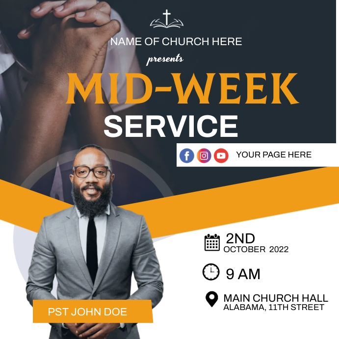 Midweek Service Template | PosterMyWall
