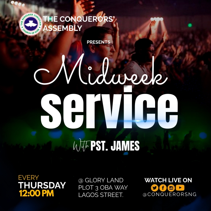 MIDWEEK SERVICE Template | PosterMyWall