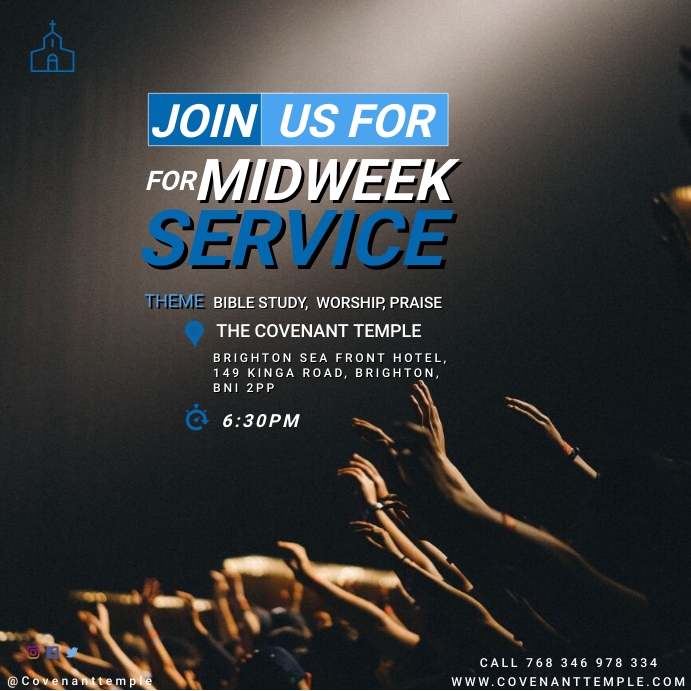 Midweek service Template | PosterMyWall