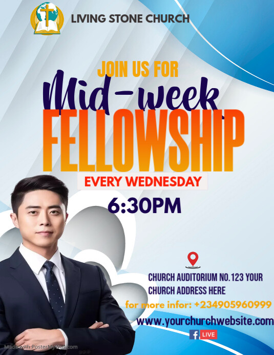 MIDWEEK SERVICE FLYER Template | PosterMyWall