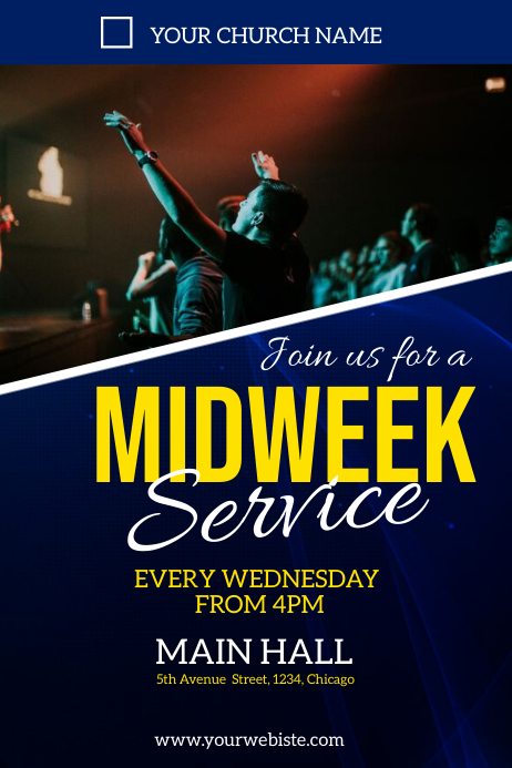 midweek service flyer Template | PosterMyWall