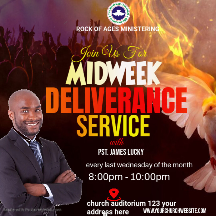 MIDWEEK SERVICE FLYER Template | PosterMyWall