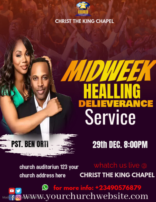 MIDWEEK SERVICE FLYER Template | PosterMyWall