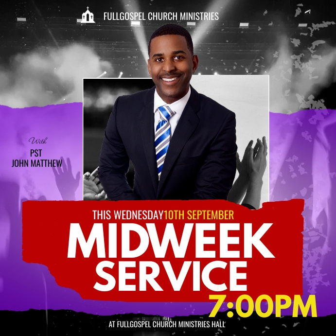 midweek service flyer Template | PosterMyWall