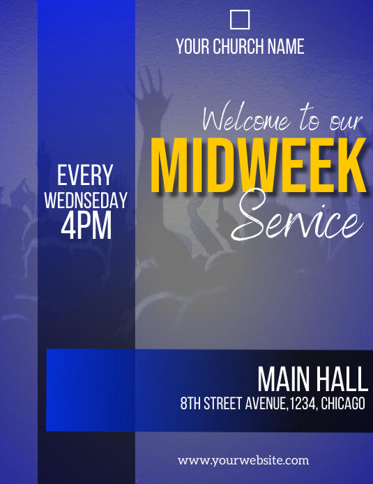 midweek service flyer Template | PosterMyWall