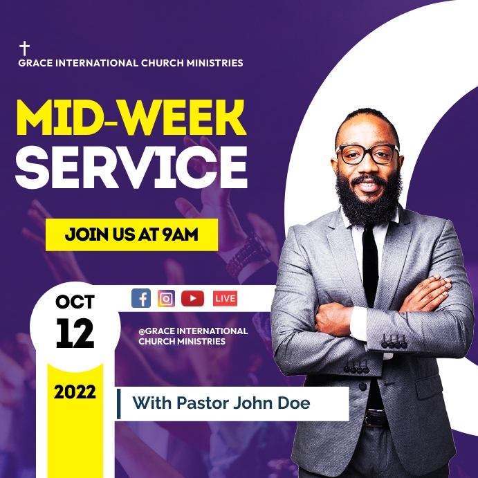 MIDWEEK SERVICE FLYER Template | PosterMyWall