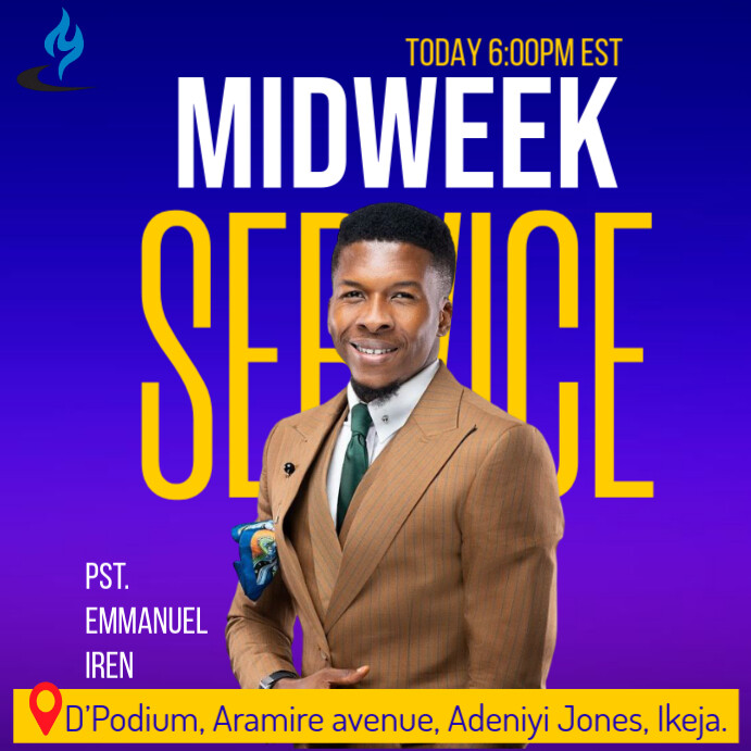 MIDWEEK SERVICE FLYER Template | PosterMyWall