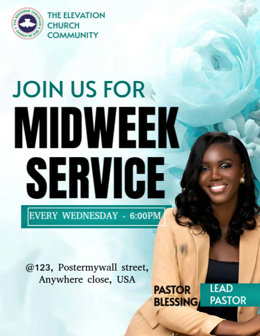 Midweek service flyer template design | PosterMyWall
