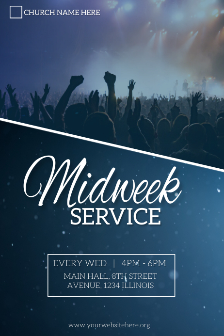 midweek service invitation flyer Template | PosterMyWall