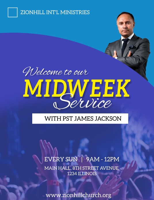 midweek service invitation flyer Template | PosterMyWall
