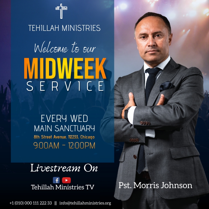 midweek service invitation flyer Template | PosterMyWall