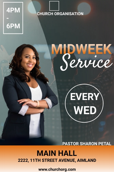 MIDWEEK SERVICE POSTER Template | PosterMyWall
