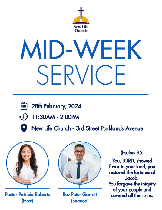 midweek service poster template | PosterMyWall