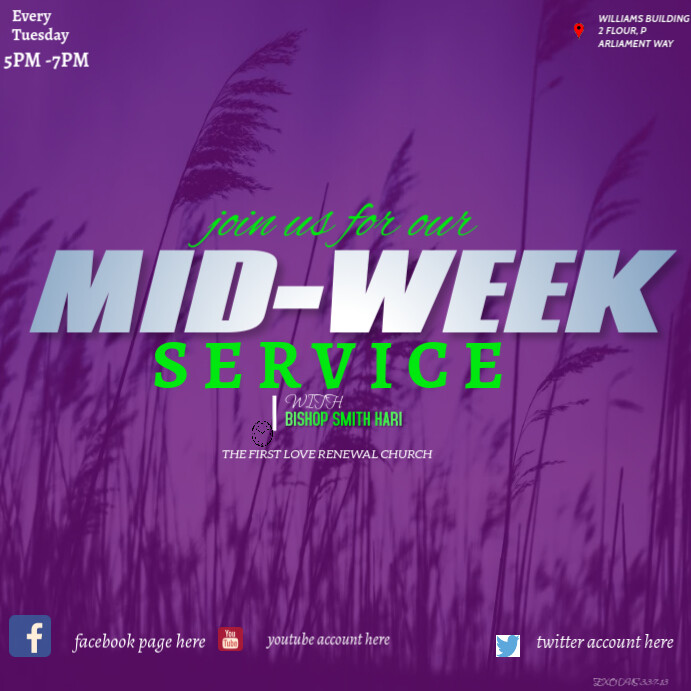 Midweek service poster template | PosterMyWall