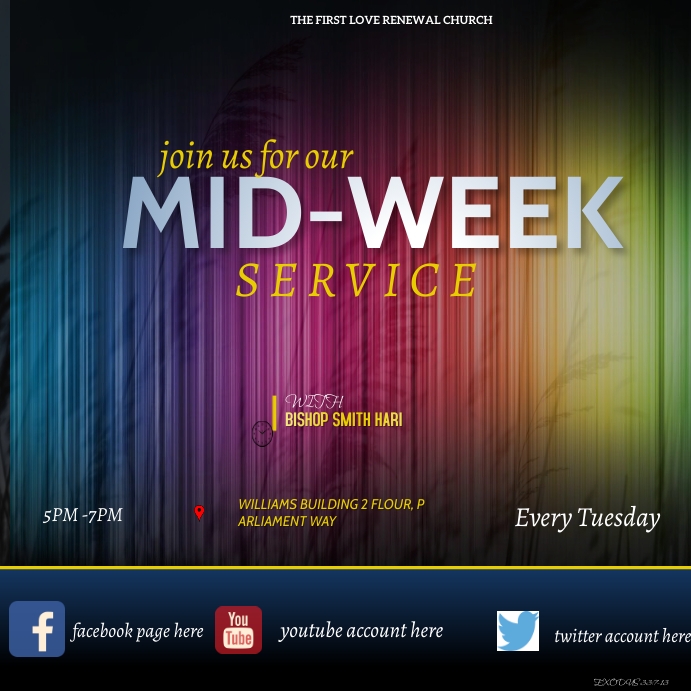 Copy of Midweek service poster template | PosterMyWall