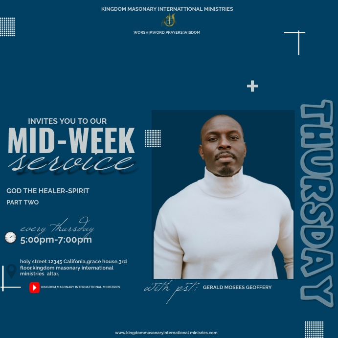 Midweek service poster template | PosterMyWall