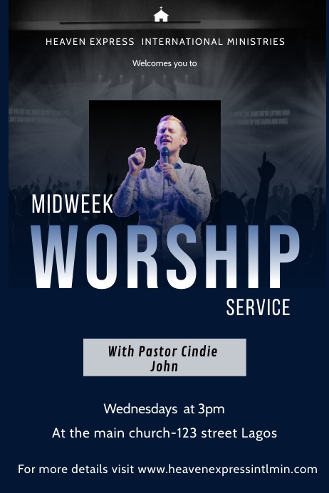 Midweek worship service poster Template | PosterMyWall
