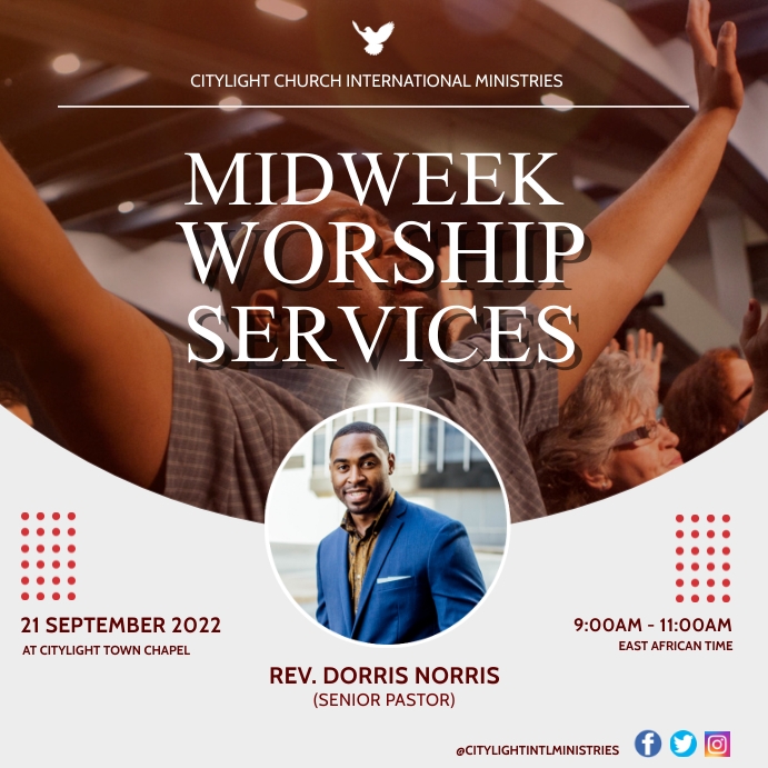 Brosur Desain Pamflet Ibadah Tengah Minggu Templat | PosterMyWall