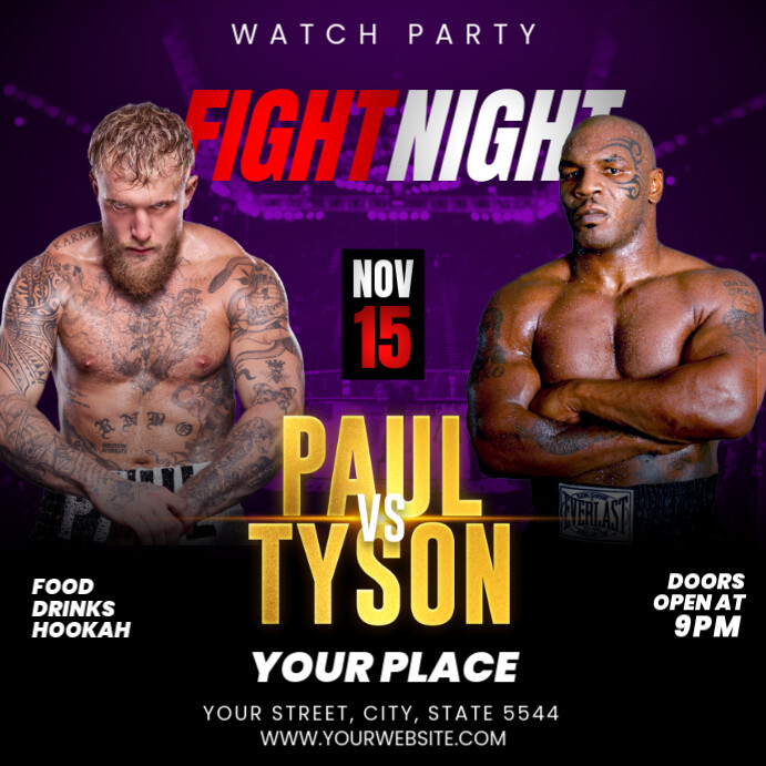 Mike Tyson Vs Jake Paul Template | PosterMyWall