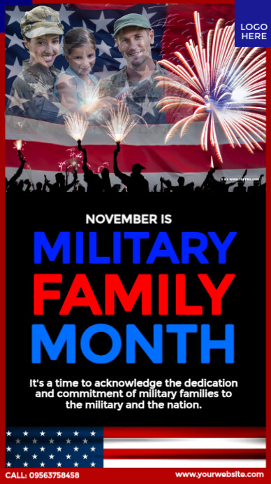 Military Family Month Celebration Template | PosterMyWall