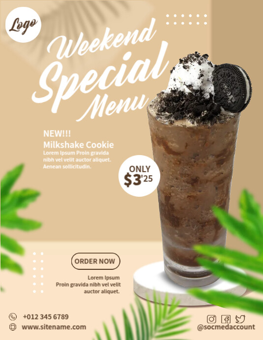 Milkshake Cookie Template | PosterMyWall