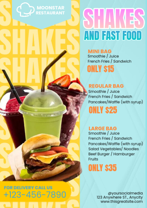 Milkshake Design FLyers Template | PosterMyWall