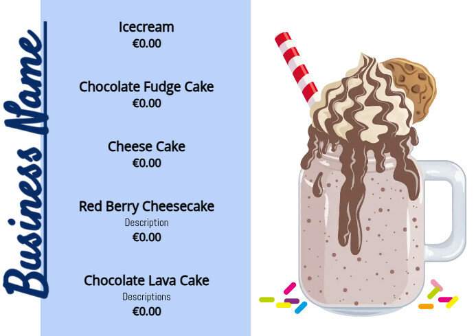 Milkshake Template | PosterMyWall