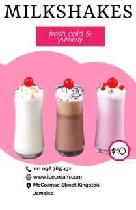 Strawberry milkshake sale-flyer design Template | PosterMyWall