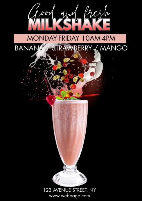 Milkshake stand flyer design template (1) | PosterMyWall