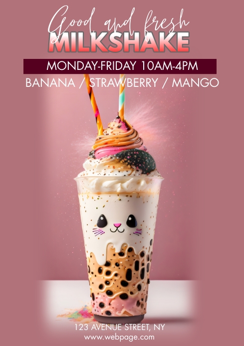 Milkshake stand flyer design template | PosterMyWall