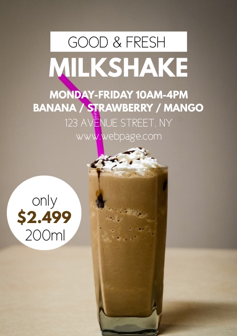 Milkshake stand flyer design template | PosterMyWall