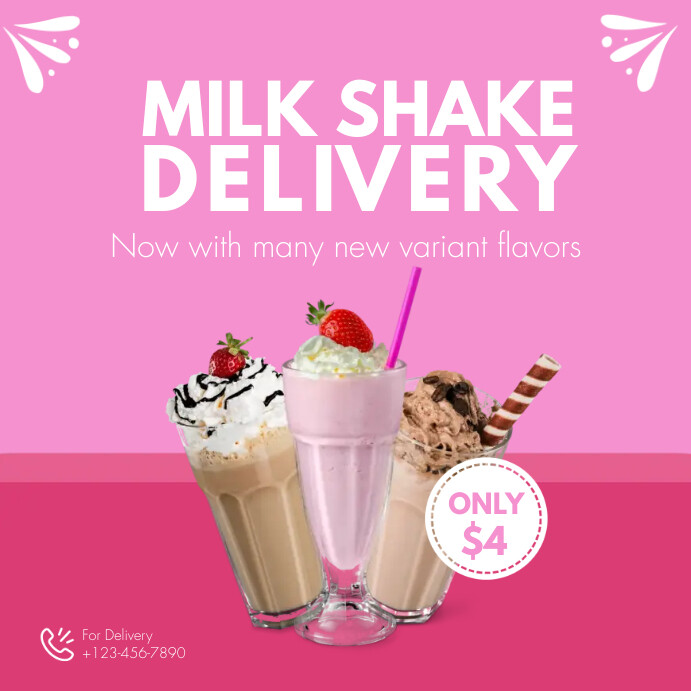 MILKSHAKES FLYERS MENU Template | PosterMyWall