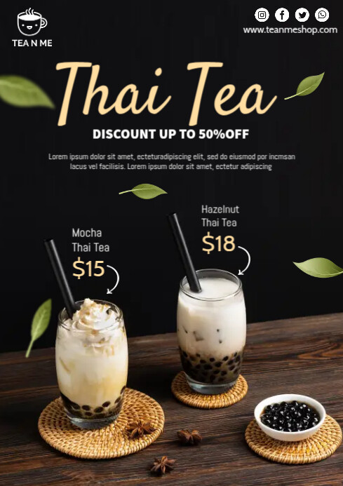 Plantilla de Milktea menu | PosterMyWall