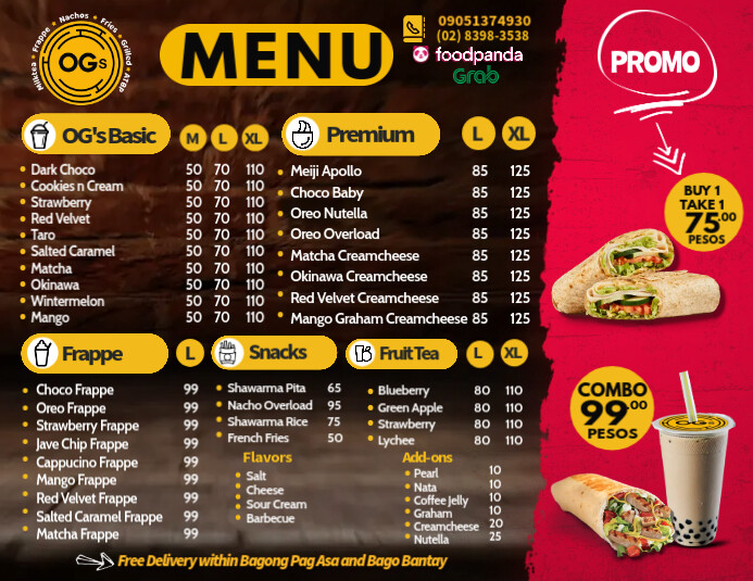 Milktea Menu Flyer Template | PosterMyWall