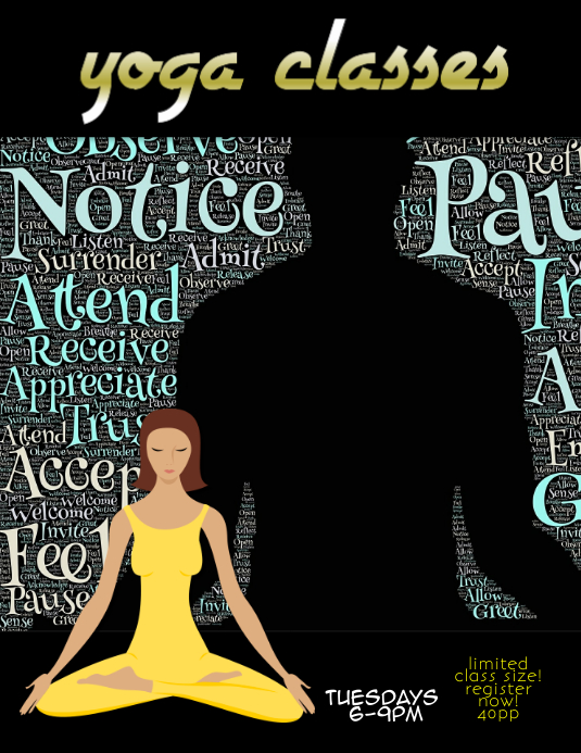 mindful yoga custom flyer template | PosterMyWall