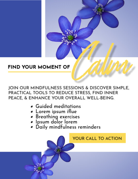 Plantilla de Mindfulness Flyer Template | PosterMyWall