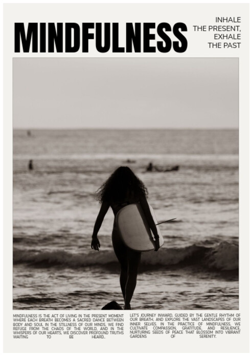 Mindfulness inhale present exhale past Template | PosterMyWall