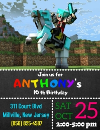 minecraft bday invitation Template | PosterMyWall