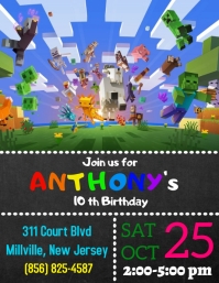minecraft bday invitation Template | PosterMyWall