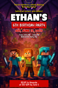 Birthday - Minecraft Template | PosterMyWall