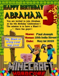 Minecraft Template | PosterMyWall