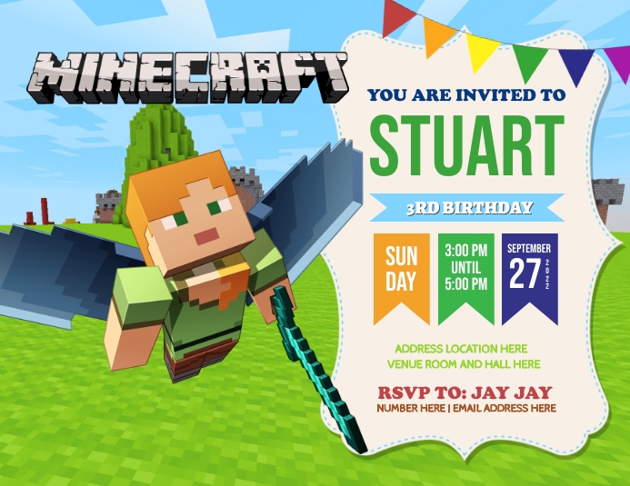 Minecraft Template | PosterMyWall