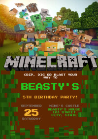 Minecraft Template | PosterMyWall