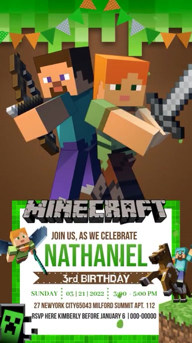 Minecraft Template | PosterMyWall