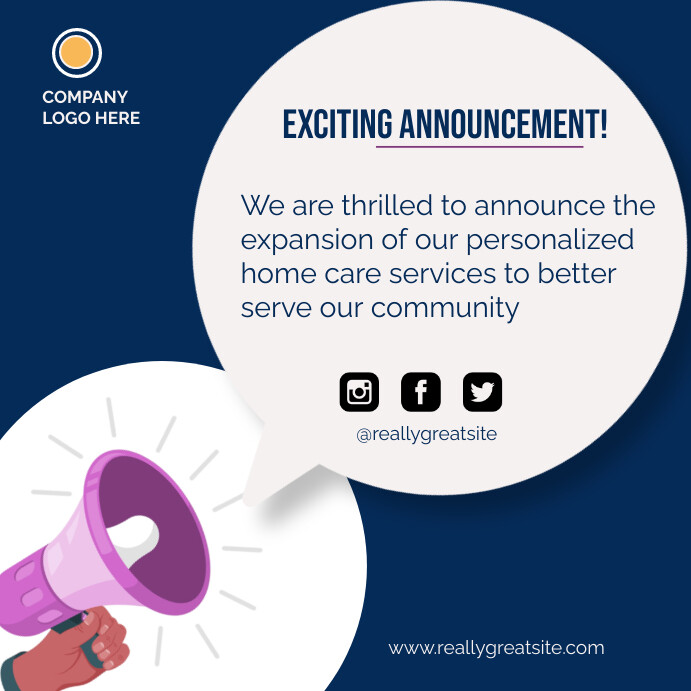 Minimal Aanouncement Instagram Post Template | PosterMyWall