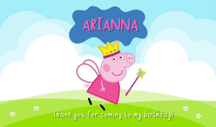 minimal and illustrative peppa pig theme birthday gift tags Template ...
