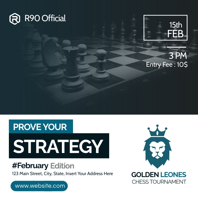 Copy of minimal chess tournament advertising online | PosterMyWall