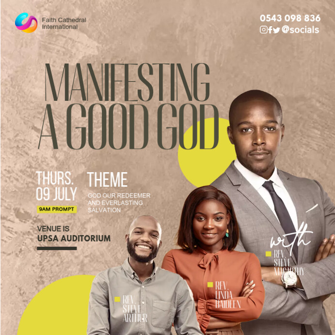 Minimal Church Flyer Design for Instagram Template | PosterMyWall