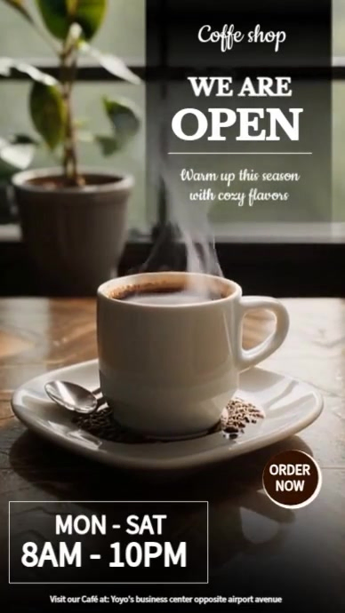 minimal coffee shop poster template | PosterMyWall